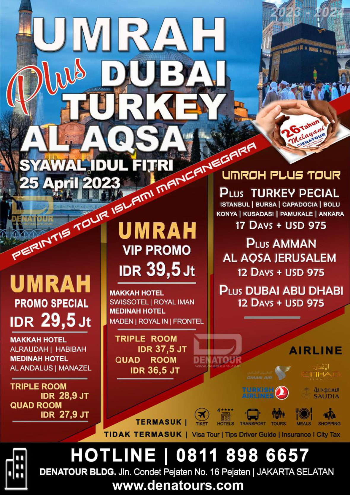 UMRAH PLUS DUBAI TURKEY AL AQSA SYAWAL IDUL FITRI 2023 | Denatour ...